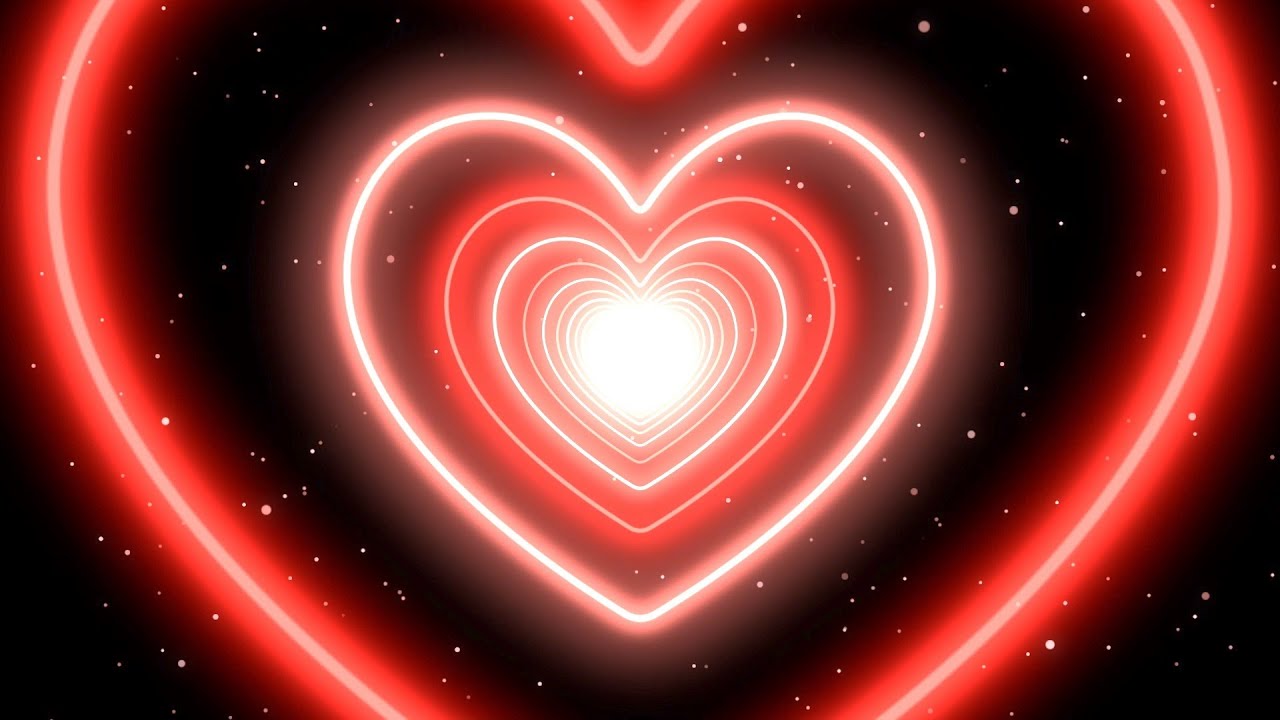Neon Heart Tunnel Background ️Red Heart Background | Heart Moving ...