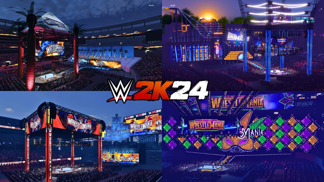 WWE 2K24 - Wrestlemaina Arena Mods - YouTube