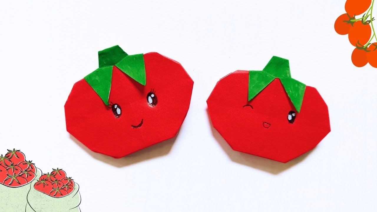HOW TO MAKE ORIGAMI TOMATO 🍅 | EASY PAPER CRAFT TUTORIAL - YouTube
