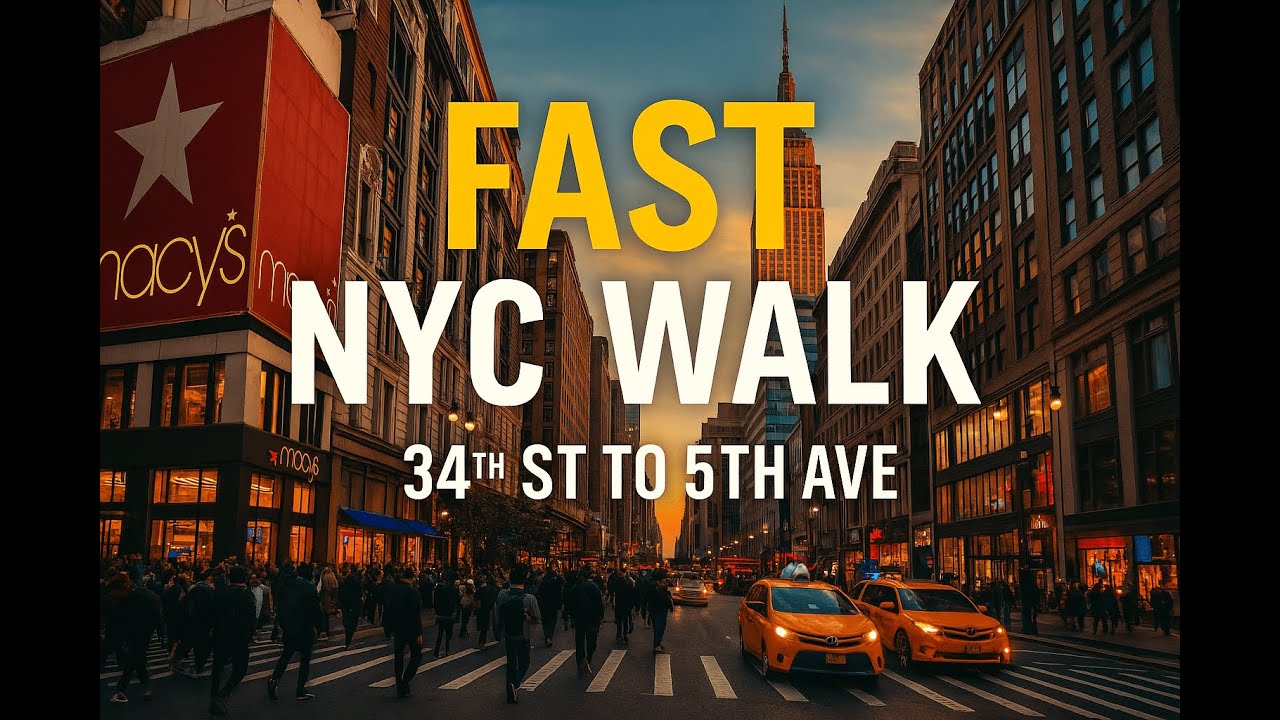 NYC Fast Walk - 34St Herald Square Macy's Empire State Building 5th ...