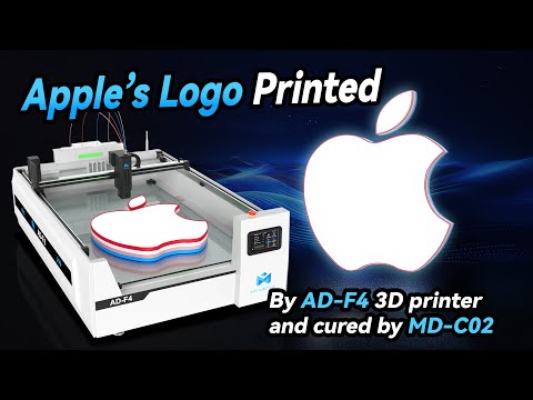 Apple’s logo printed by AD-F4 3D printer and cured by MD-C02