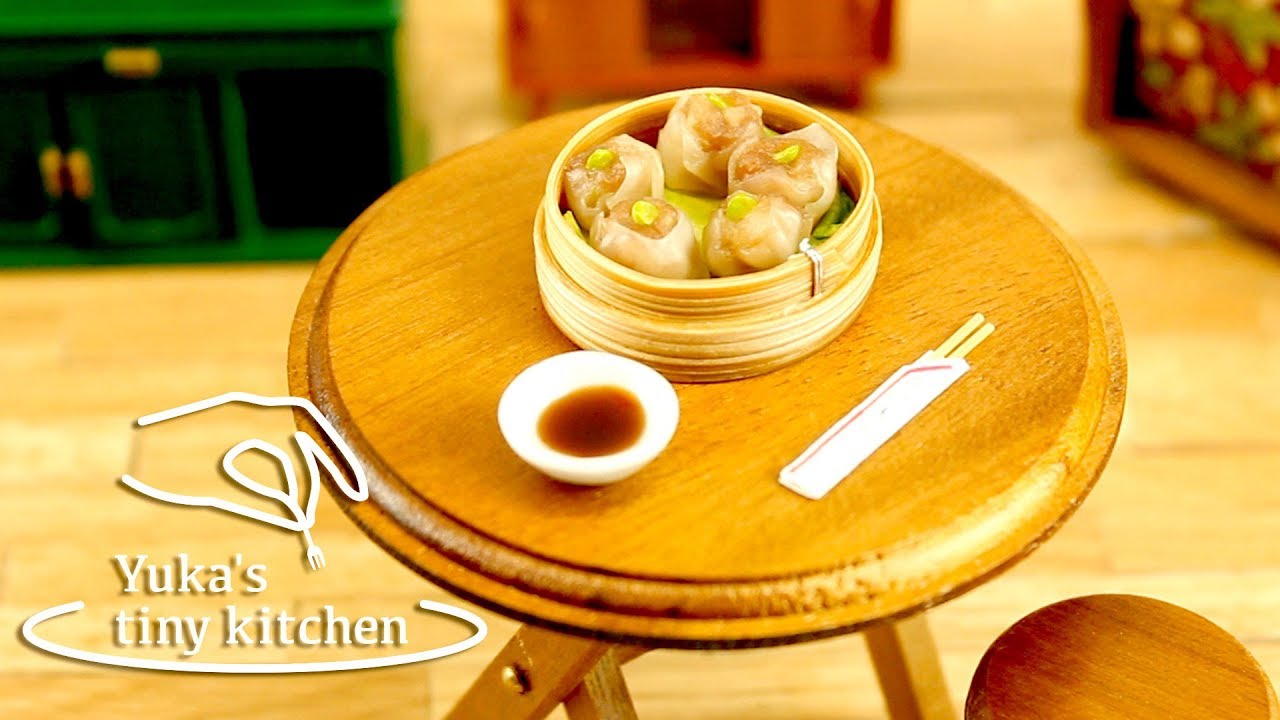 mini food tiny edible "Steamed Dumplings" 本当に食べられるミニチュア料理/焼売 #32 | Yuka's tiny kitchen - YouTube
