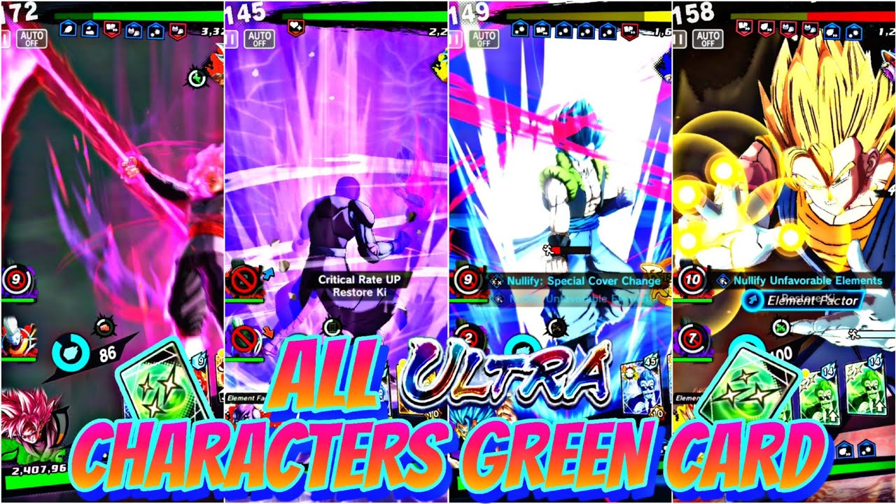 ALL ULTRA CHARACTERS SPECIAL ART'S (GREEN CARD) ANIMATIONS 🔥!!! IN ...