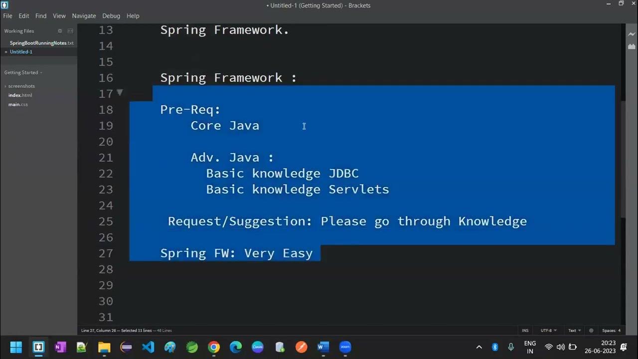 DAY 1 | SPRING FRAMEWORKS | ITWORLD - YouTube