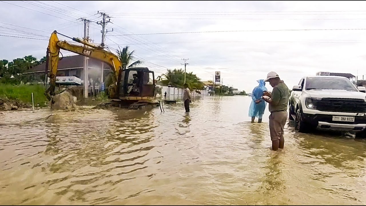 Massive Clogged! Clog Need Excavator Help To Remove All Floating Plants ...