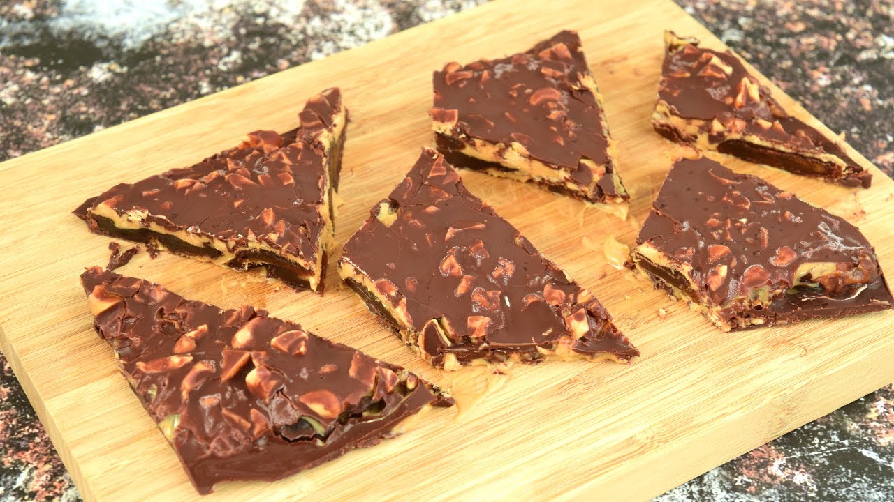 Virales Dattel-Erdnuss-Schokolade-Dessert, einfacher Snack! - YouTube