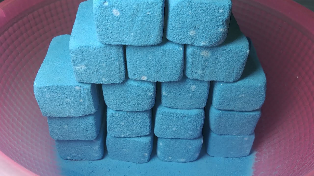 blue soda blocks crumbling&shaving so crunchy satisfying Asmr please ...