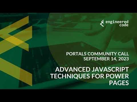 Portals Community Call - September 14, 2023 - Advanced JavaScript ...