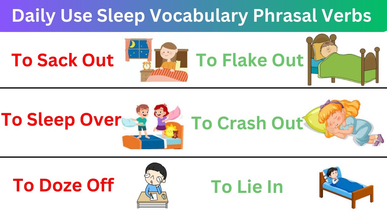 Daily Use Sleep Vocabulary Phrasal Verbs || Most important daily ...