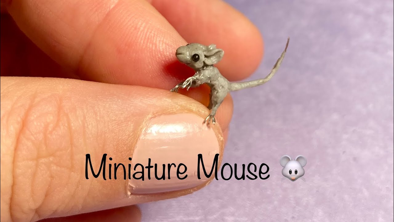 Sculpting with Polymer clay - Dollhouse miniature Mouse - YouTube