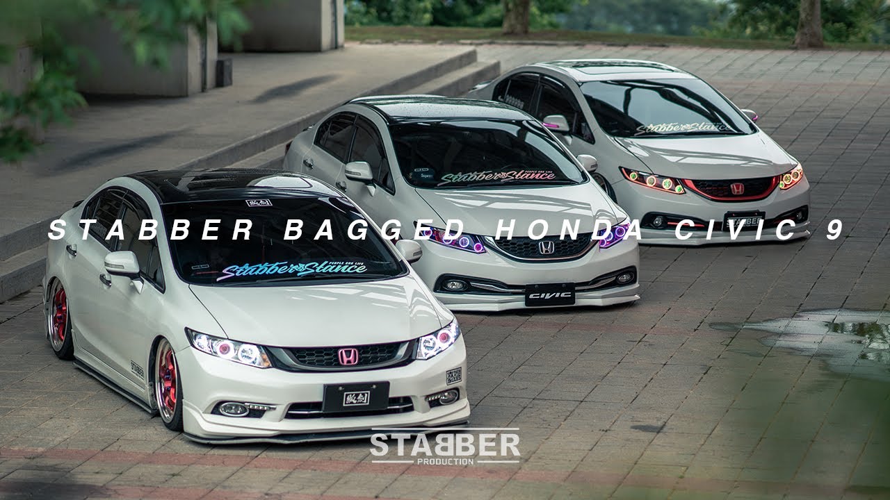 Bagged Honda Civic 9 - Stabber Stance - YouTube