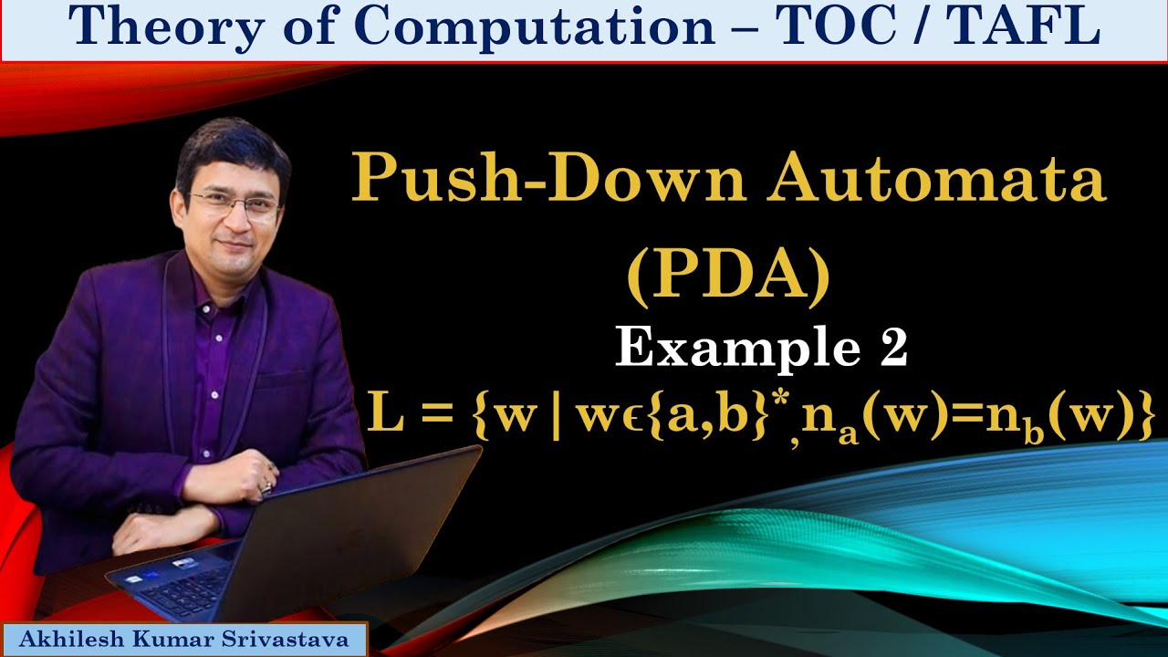PDA - Push Down Automata || Example 2 || no of (a)=no of (b) - YouTube
