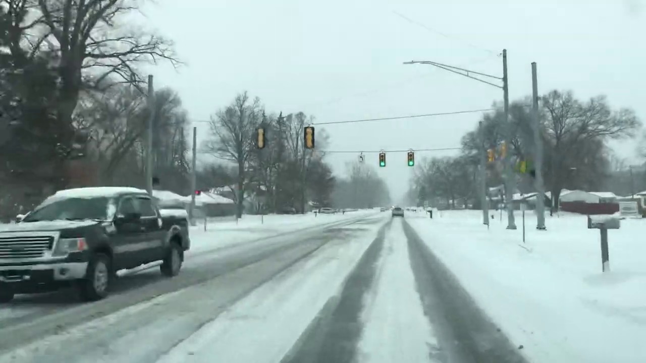 Snowy Drive to Beverly Hills, Michigan from Southfield, Michigan - YouTube