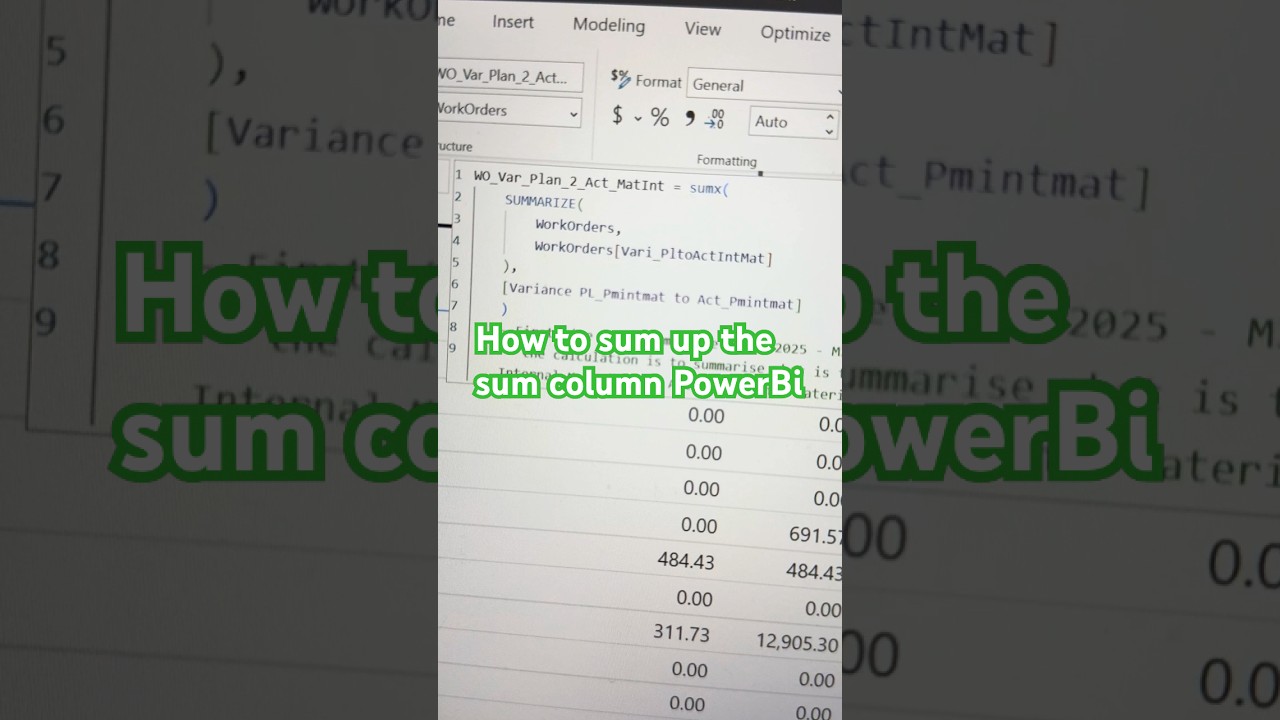 How to Sum up a sum in PowerBi or Sum up a Measure #learn #education ...