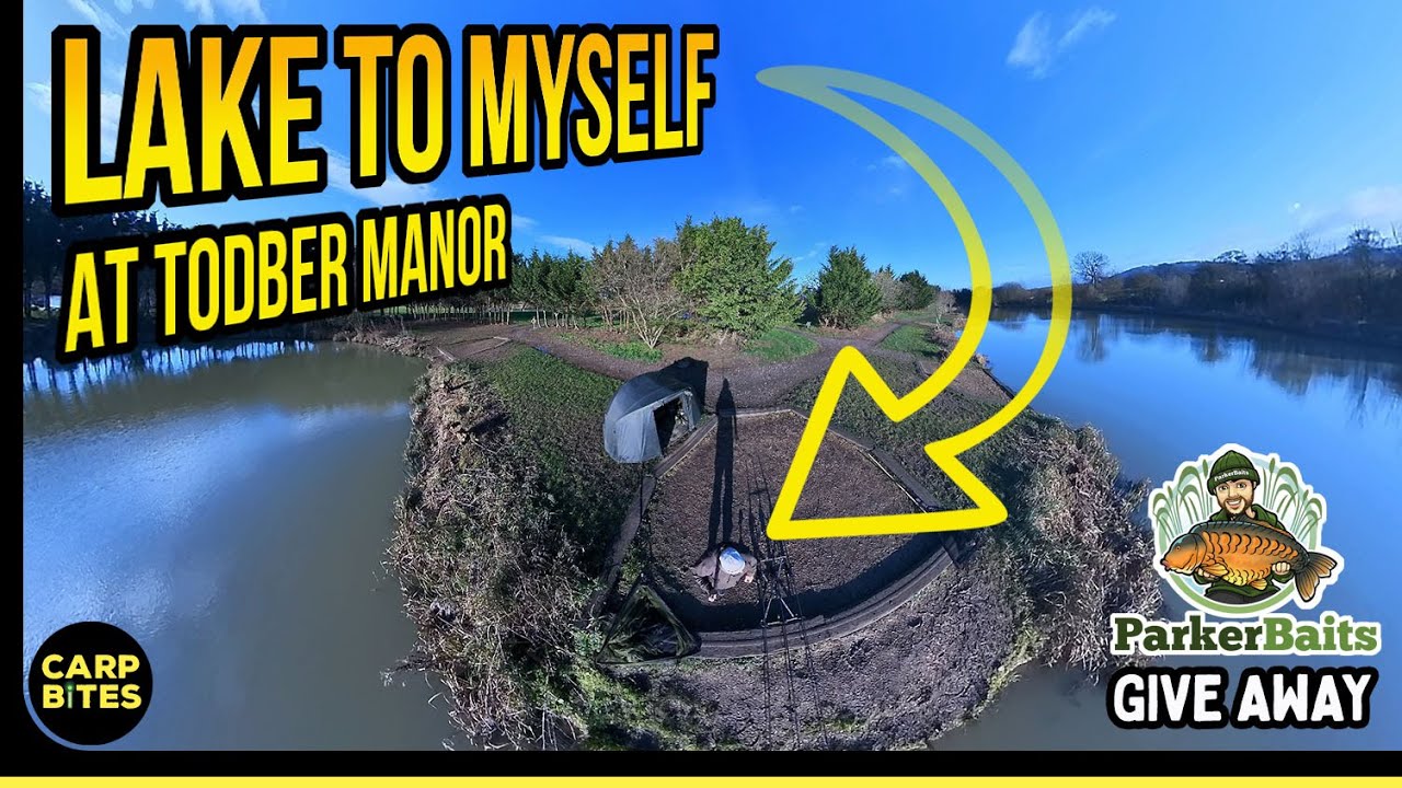 Carp Fishing a Lake all by myself at Todber Manor during strong winds ...