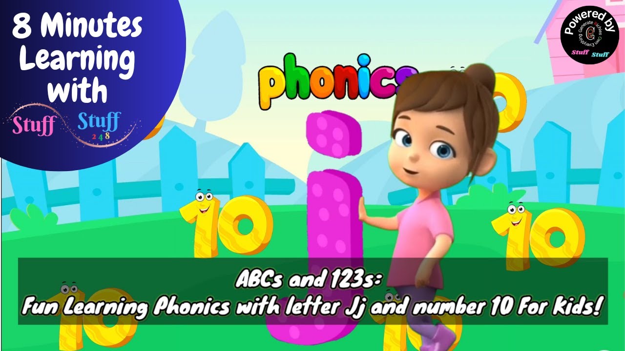 "ABCs and 123s: Fun Learning Phonics with letter Jj and number 10 For ...