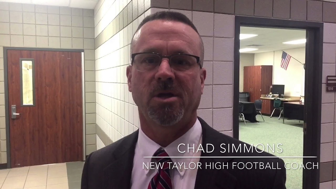 Taylor football coach Chad Simmons - YouTube
