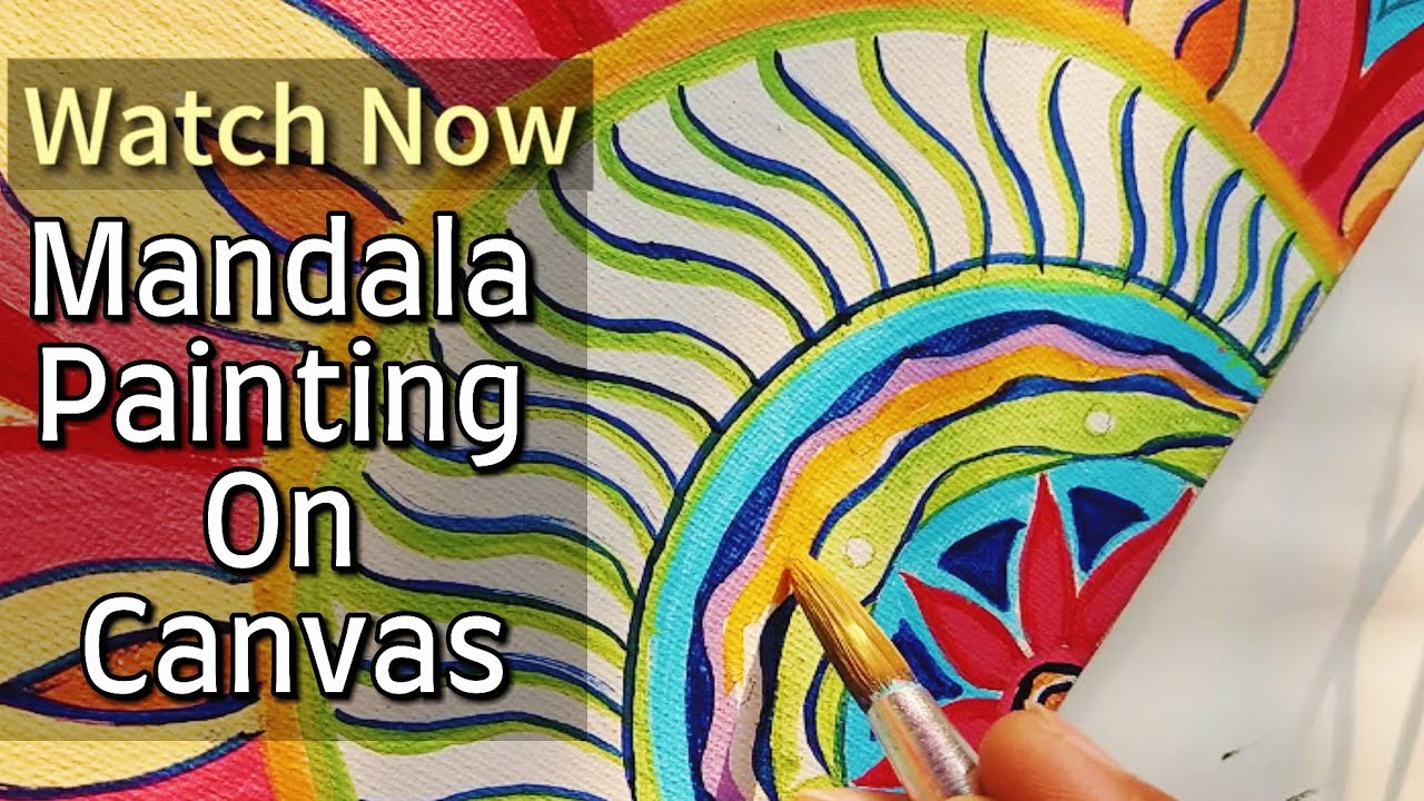 Mandala Painting On Canvas 🤓| Mandala painting for beginners | Using ...