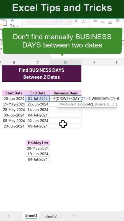Don T Find Manually Business Days In Excel‼️instead Use Superb Trick Excel Trending Shorts