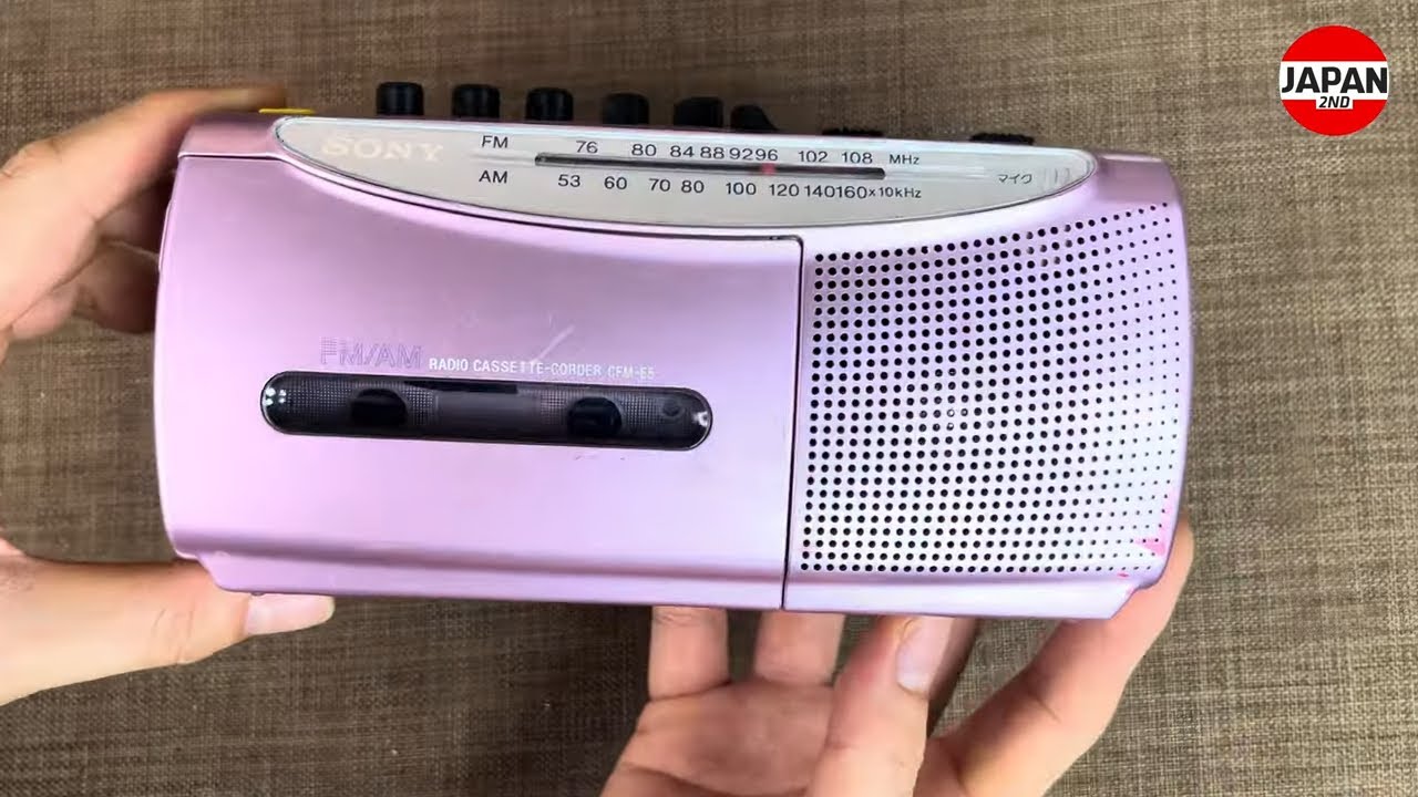 Vintage Sony CFM-E5FM AM FM Radio Cassette-Corder Purple ラジオ カセットコーダー 紫 ...