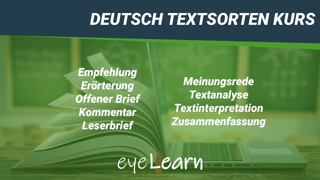 Vorstellung: Deutsch Textsorten Kurs | Lerne die 9 wichtigsten ...