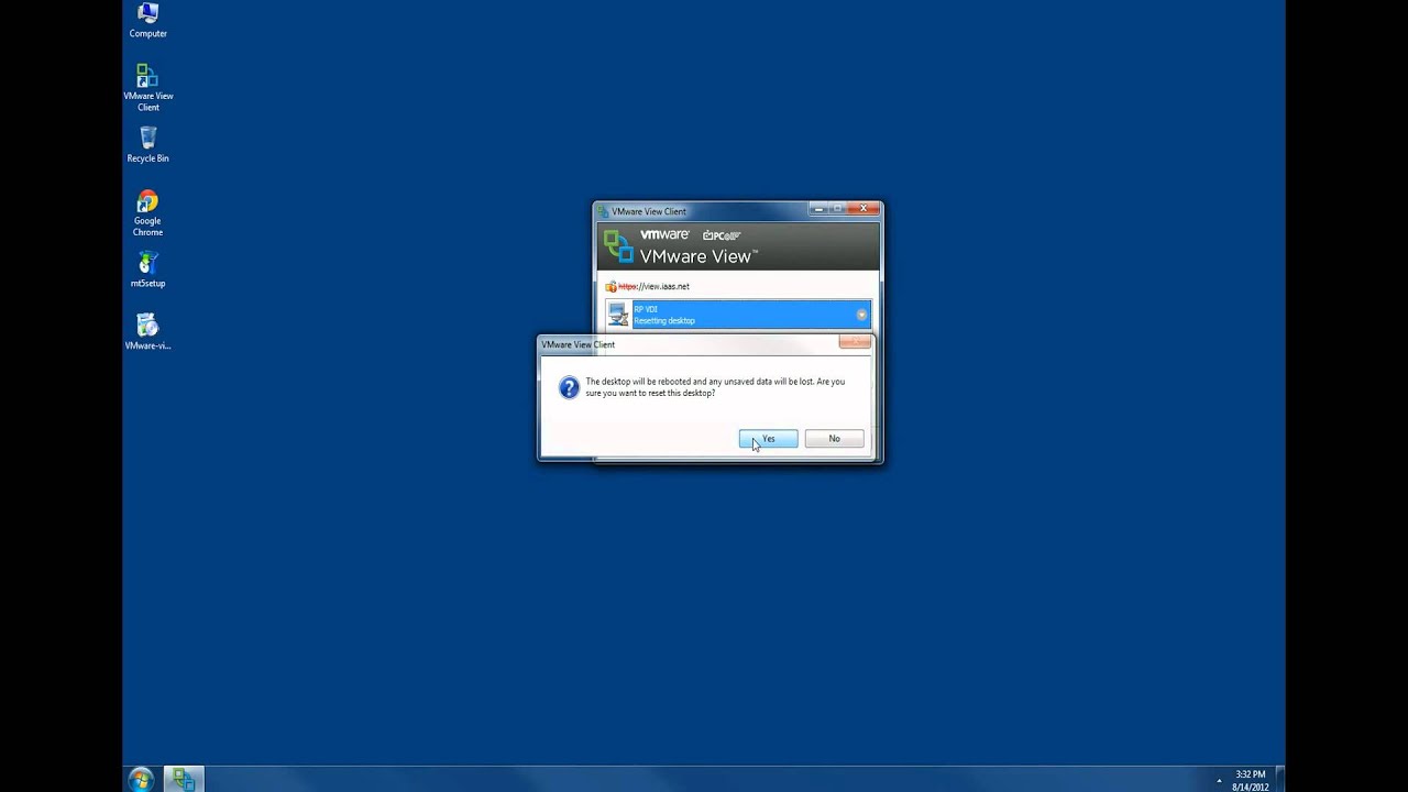 How to: Reset Your Desktop Using VMWare View Client - YouTube
