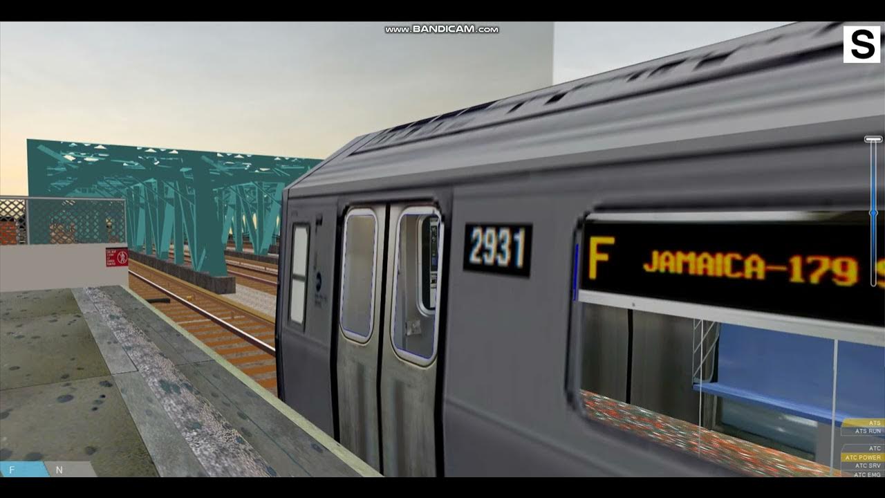 OpenBVE R179B V7 Alstom F train arriving & departing at Smith 9th Streets - YouTube
