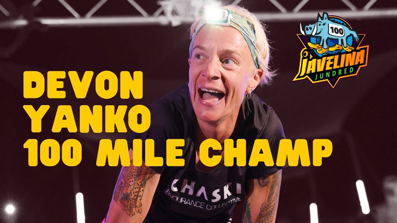 Devon Yanko's Finish - 2022 Javelina 100 Mile Champion - YouTube