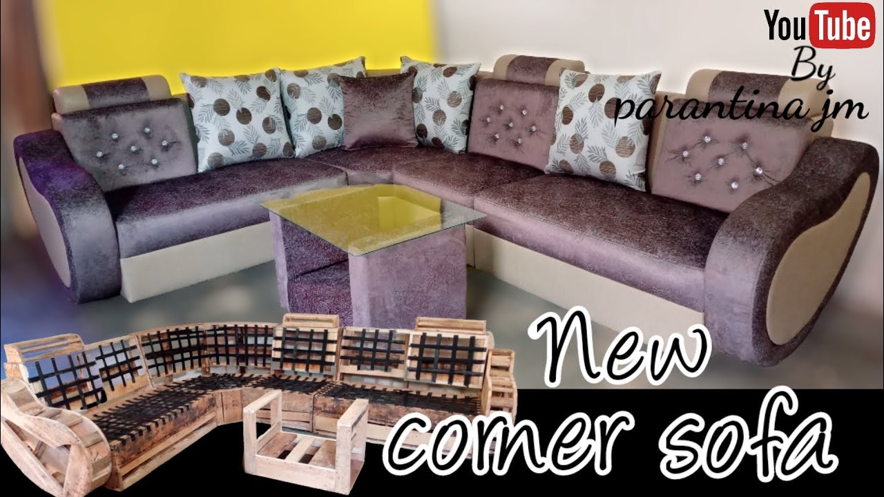 Sofa sudut minimalis || cara membuat sofa leter L || corner sofa - YouTube