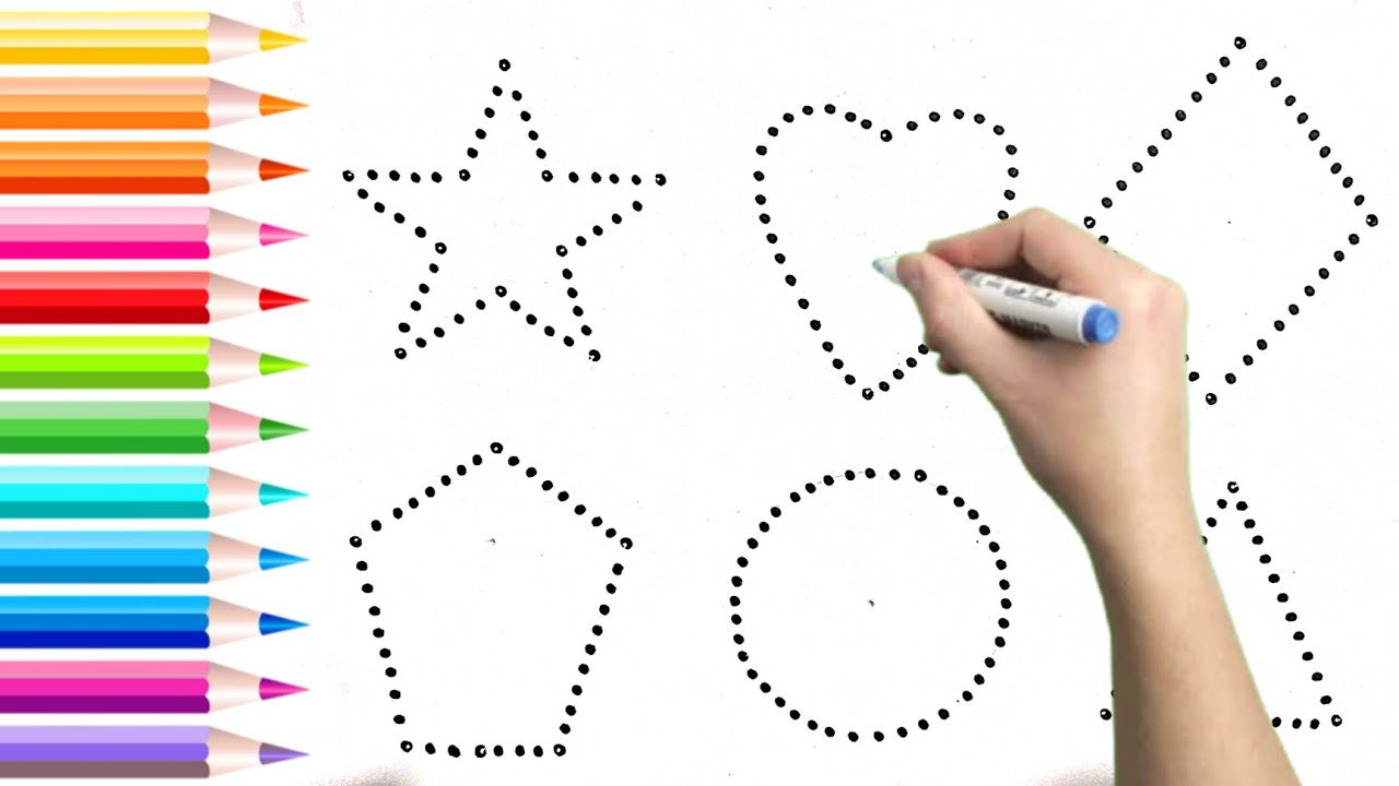 Toodlers 2D shapes drawing, kids 2 dimensional shapes drawing, kids ...