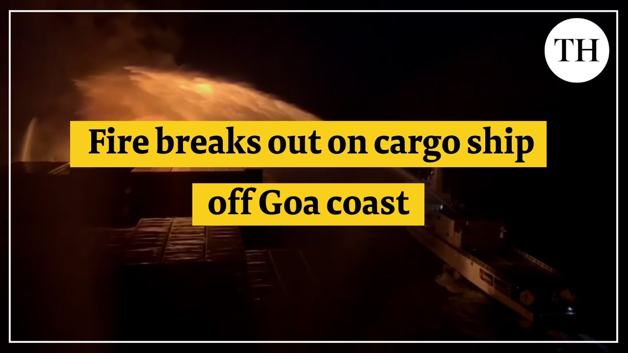 Fire breaks out on cargo ship off Goa coast - YouTube