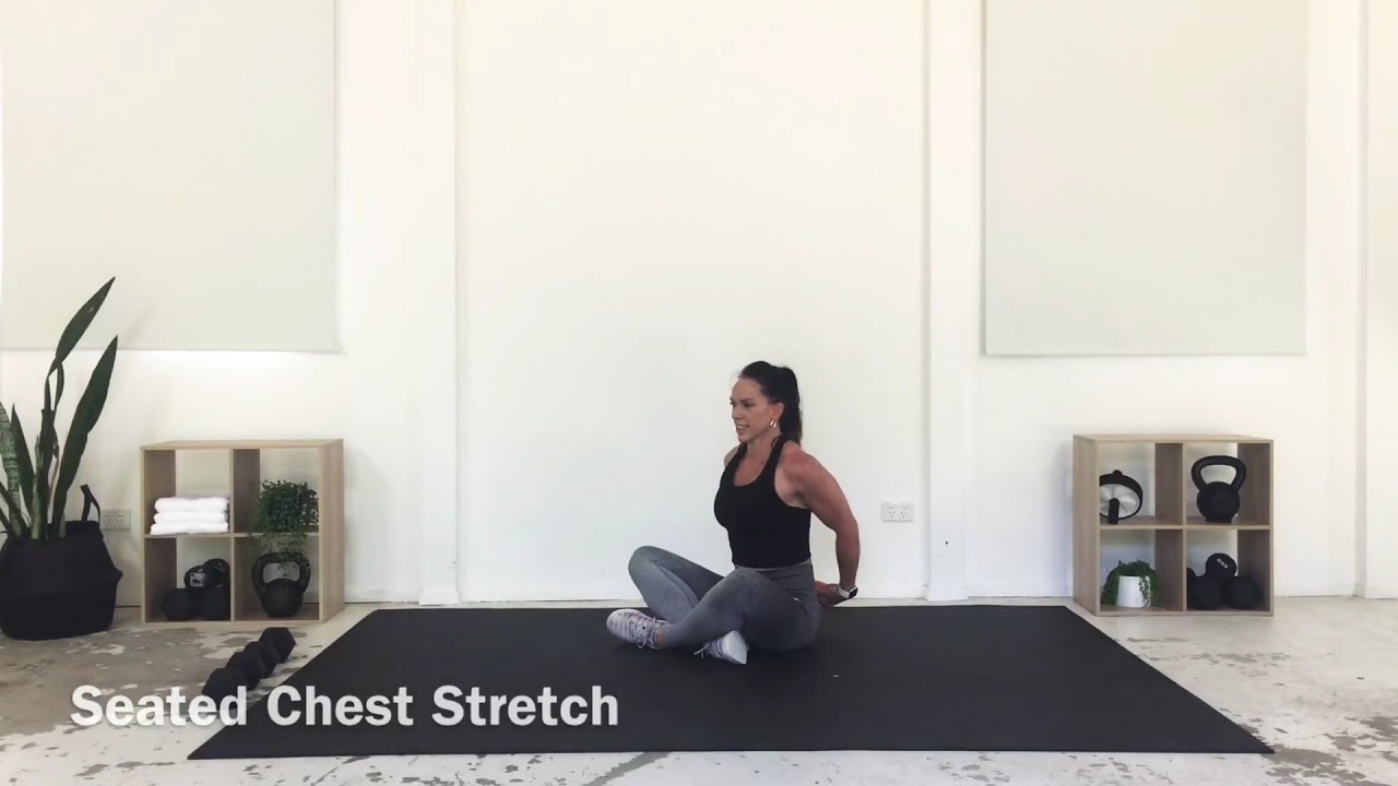 Seated Chest Stretch - YouTube