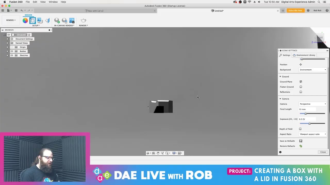 Rob Creates a Box with a Lid in Fusion 360 - YouTube