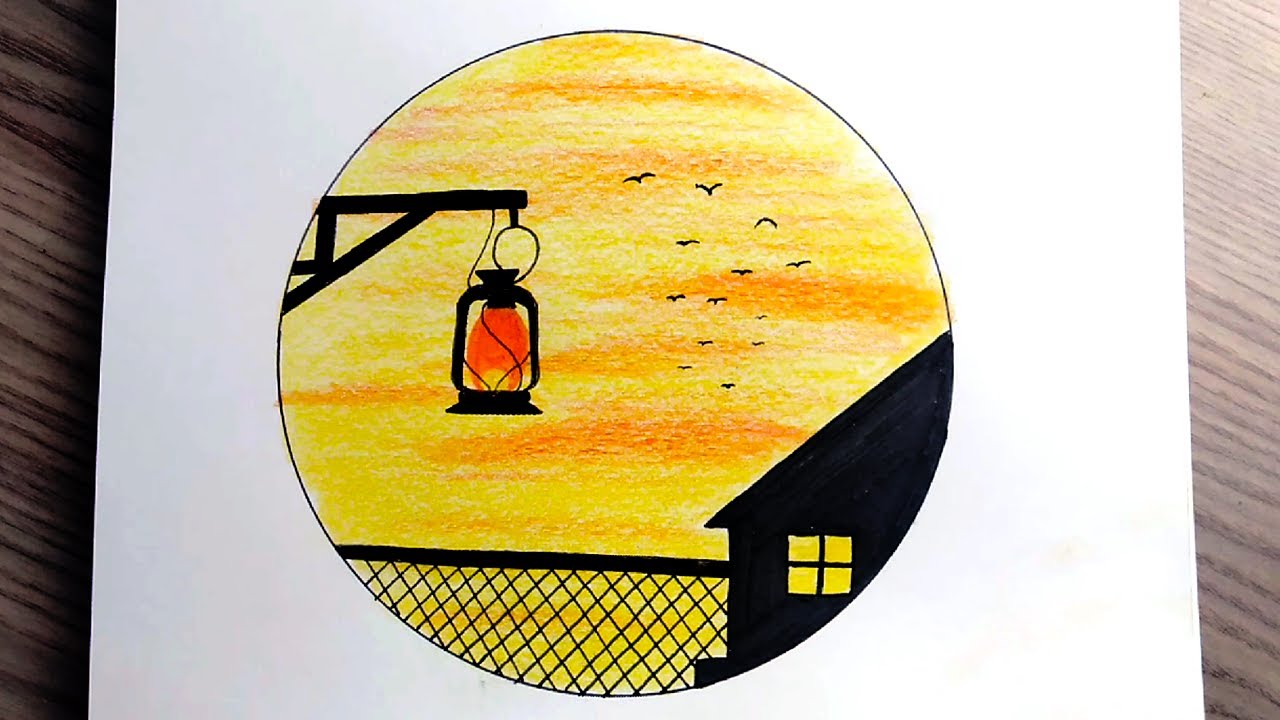 رسم فانوس رمضان كيف ترسم فانوس رمضان سهل خطوه بخطوه ورسم منظر طبيعي