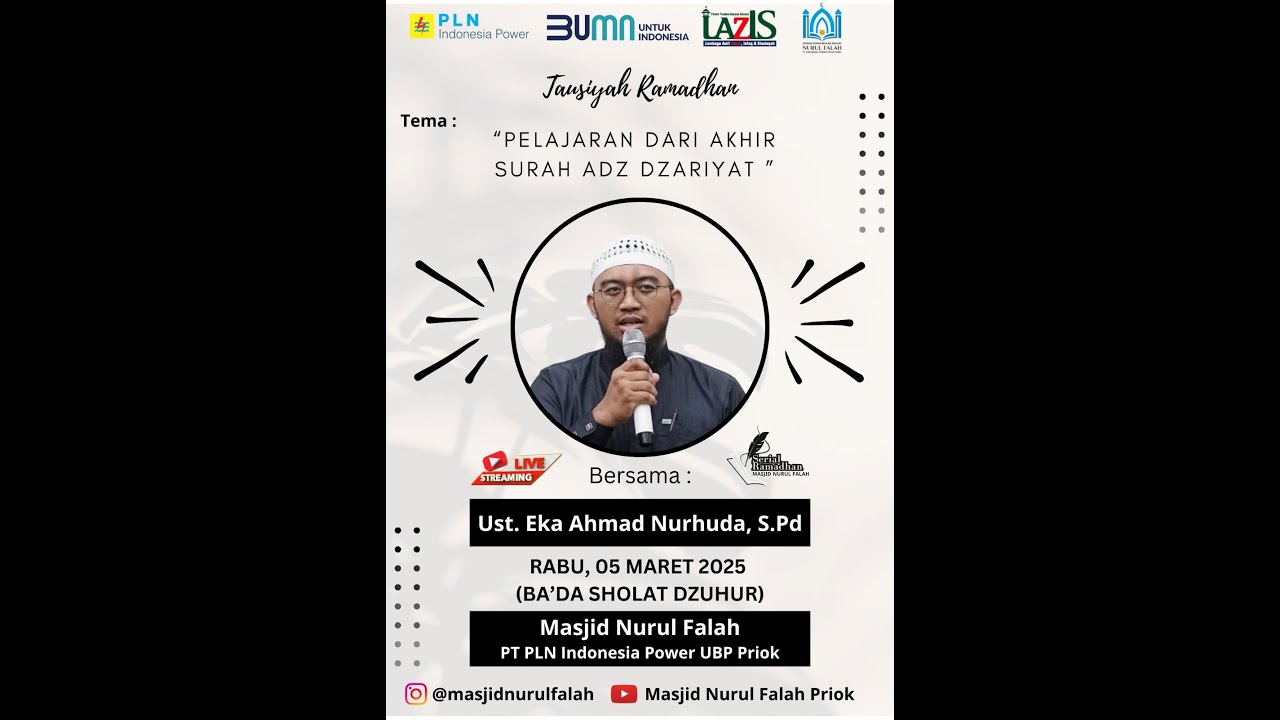 Kajian Ramadhan 1446H | Ustadz Eka Ahmad Nurhada, S. pd | Pelajaran ...