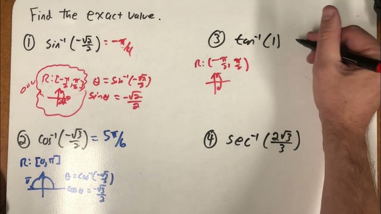 Find an exact value of an inverse trig function - YouTube