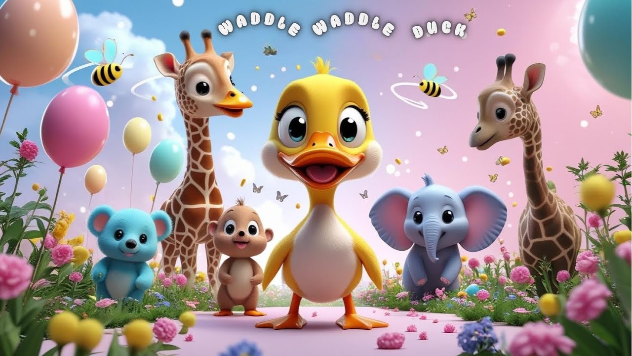 Waddle Waddle Duck 🐤🌈 ️ | Fun Animated Rhymes For Kids | # ...