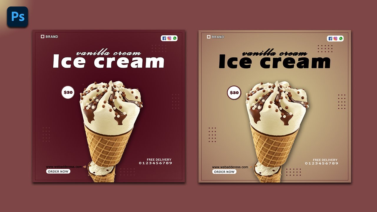 Ice-cream poster Making in Photoshop Tutorial | #ps #photoshop # ...