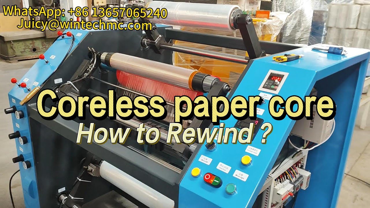 Coreless Semi Automatic Stretch Film Rewinding Machine, 500 MM wide ...