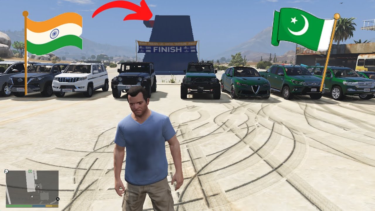 GTA 5 : INDIAN CARS VS PAKISTAN CARS BIG STAIR CLIMB CHALLENGE | GTA 5 ...
