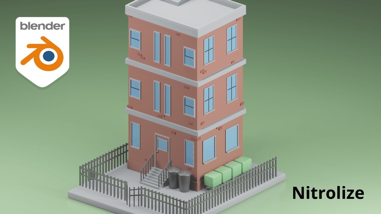 Isometric Building Scene -Blender 2.90-Timelapse - YouTube