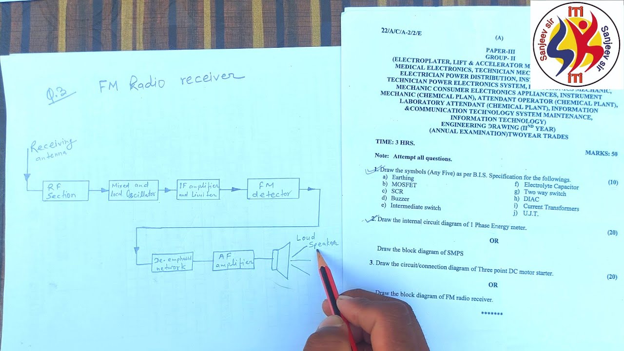 FM RADIO RECEIVER || HOW TO DRAW FM RADIO RECEIVER || 2ND YEAR ...