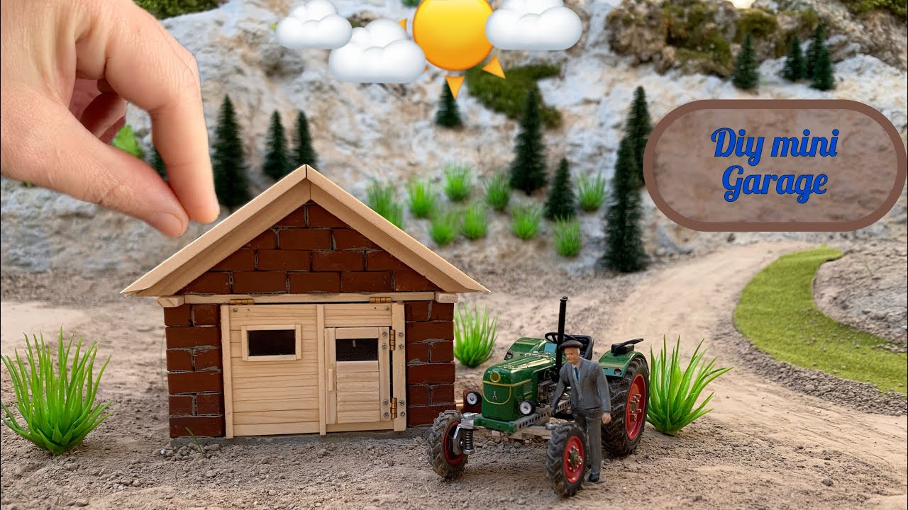 Diy mini garage, mede of small bricks🧱#diytractor - YouTube