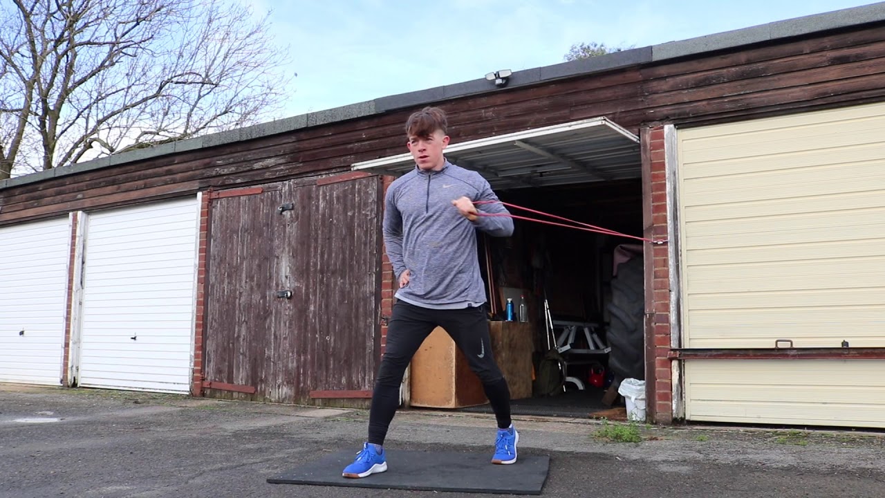 Banded Rotational Press - UM GYM Exercise Library - YouTube