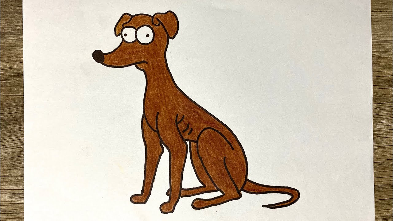 Drawing Santas Little Helper Dog - Dibujo ayudante de santa - The ...