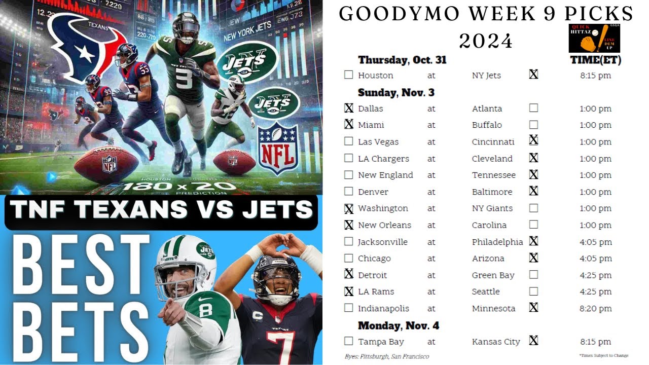 TEXANS vs JETS WEEK 9 PICKS BREAKDOWN) (THURSDAY NIGHT FOOTBALL) LIFE ...