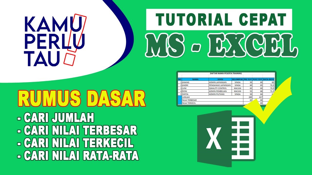 Cara Cepat Langsung Faham Rumus Dasar Ms Excel Sederhana - Kamu Perlu ...