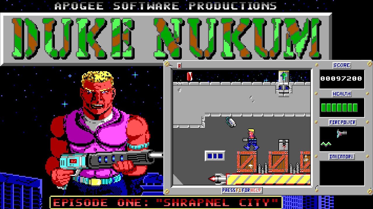 Duke Nukem Episode 1 "Shrapnel City" (1991) MS-DOS, Apogee Soft ...