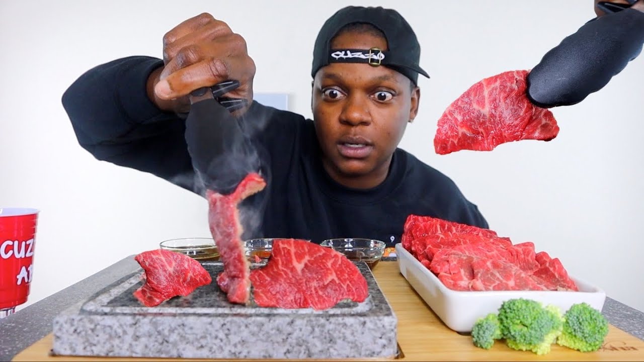 COOKING A STEAK ON A STONE! - YouTube