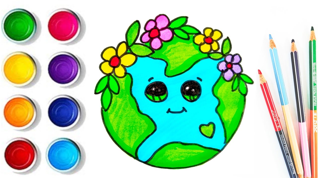 How to draw CUTE EARTH 🌎 #drawing #draw #easy #easydrawing #cute #earth ...